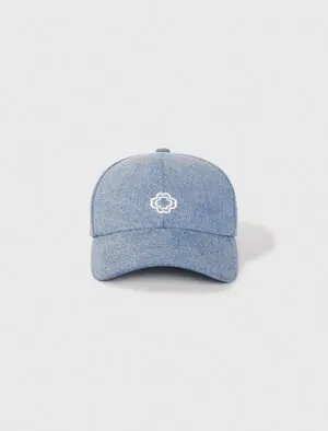 Maje Cotton Denim Cap - Blue Jean