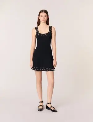 Maje Mini Eyelet Knit Dress