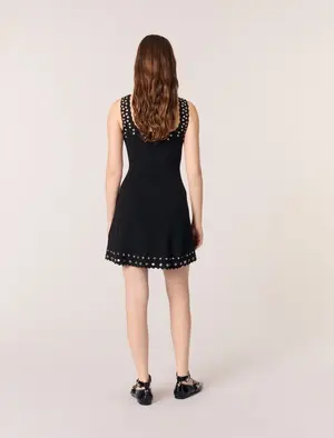 Maje Mini Eyelet Knit Dress