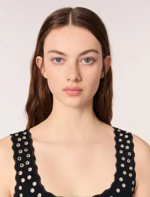 Maje Mini Eyelet Knit Dress