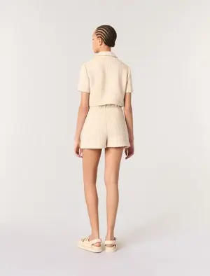 Maje Cotton Short Tweed Jacket