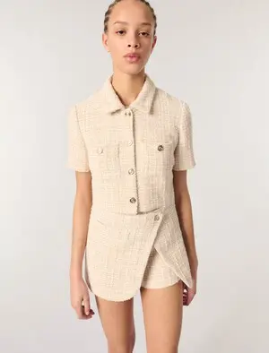 Maje Cotton Short Tweed Jacket