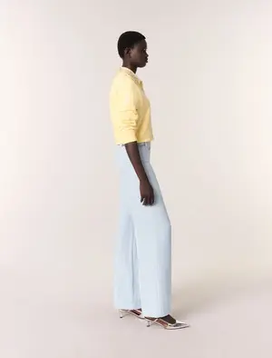 Maje Tweed Trousers With Chain Belt