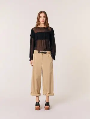 Maje Viscose Ruffled Chiffon Blouse
