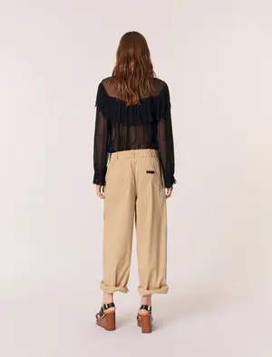 Maje Viscose Ruffled Chiffon Blouse