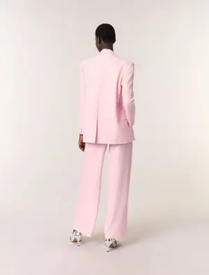 Maje Viscose Suit Jacket - Pink