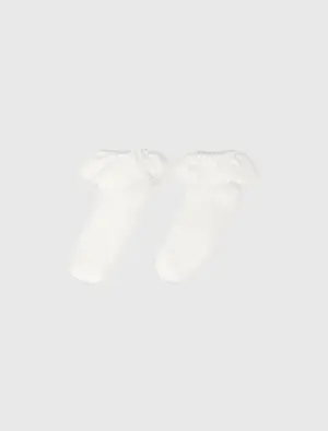 Maje Lace Frill Socks - White