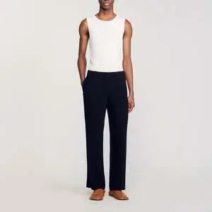 Sandro Pleated Wide-leg Trousers