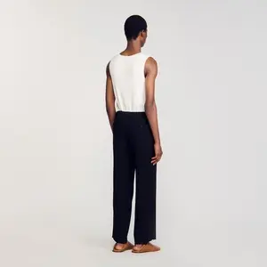 Sandro Pleated Wide-leg Trousers
