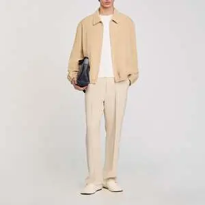 Sandro Zip-up Jacket With Shirt Collar
