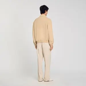 Sandro Zip-up Jacket With Shirt Collar