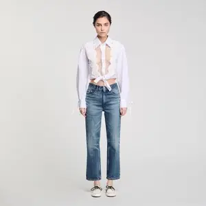 Sandro 7/8-length Straight-leg Faded Jeans