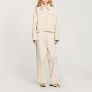Sandro Denim Lace-up Jacket