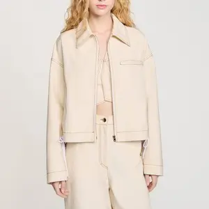 Sandro Denim Lace-up Jacket
