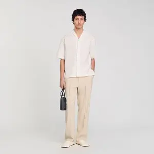 Sandro Cotton And Linen Shirt - Ivory.
