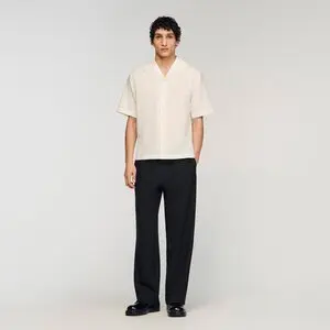 Sandro Cotton And Linen Shirt - Ivory.