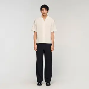 Sandro Cotton And Linen Shirt - Ivory.