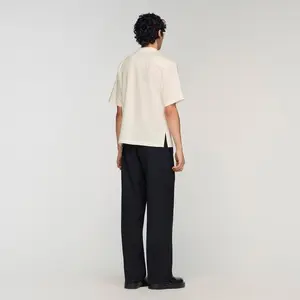 Sandro Cotton And Linen Shirt - Ivory.