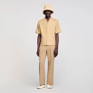 Sandro Cotton And Linen Shirt - Nut