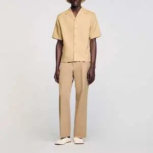 Sandro Cotton And Linen Shirt - Nut