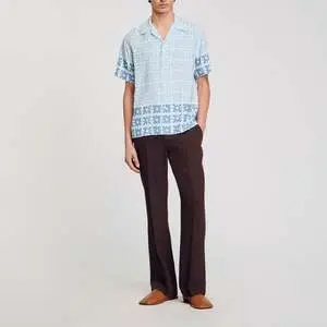 Sandro Floral Motif Shirt - Blue Sky