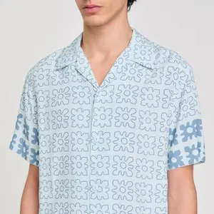 Sandro Floral Motif Shirt - Blue Sky