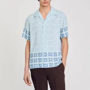 Sandro Floral Motif Shirt - Blue Sky
