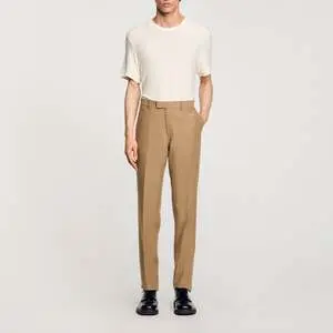 Sandro Classic-fit Suit Trousers - Nut