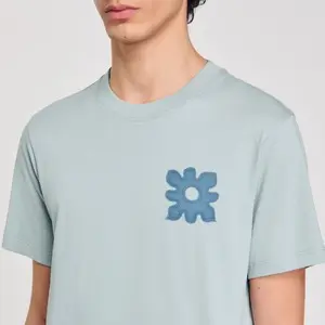 Sandro T-shirt With Flower Detail - Chambray