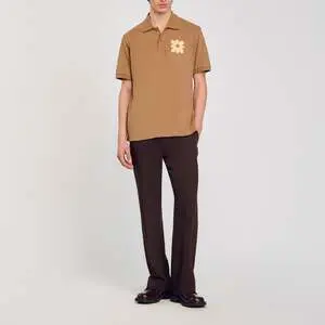 Sandro Polo Shirt With Flower Patch