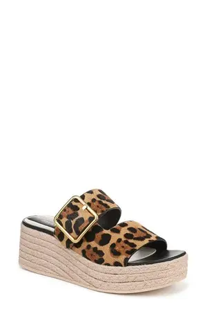 Franco Sarto Taziana Calf Hair Wedge Sandal - Camel