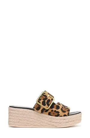 Franco Sarto Taziana Calf Hair Wedge Sandal - Camel