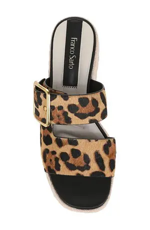 Franco Sarto Taziana Calf Hair Wedge Sandal - Camel