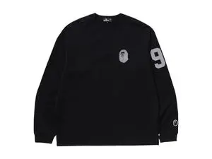A BATHING APE Print I Long Sleeve Tee Shirt - Black