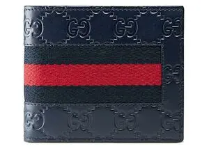 Gucci Bifold Wallet Signature Web - Blue