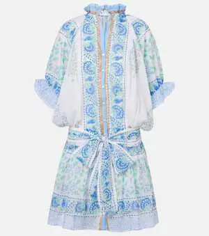 JULIET DUNN Paisley Cotton Minidress