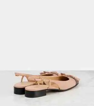 Valentino Garavani Valet Du Roi Leather Slingback Flats - Multicoloured