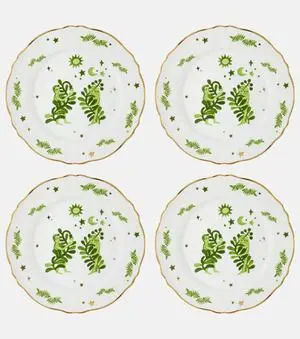 BITOSSI Eden Set Of 4 Porcelain Dinner Plates - Multicoloured