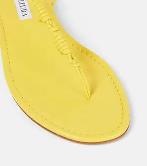 AQUAZZURA Oaxaca Leather Thong Sandals - Yellow