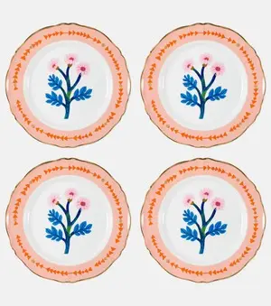 BITOSSI Botanica Set Of 4 Porcelain Dinner Plates - Multicoloured