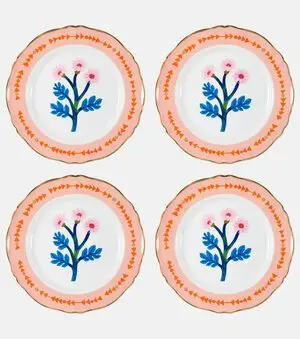 BITOSSI Botanica Set Of 4 Porcelain Dinner Plates - Multicoloured
