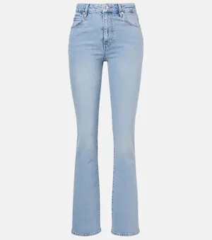 FRAME Ruler High-rise Straight Jeans - Blue