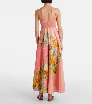 ALEMAIS Anika Floral Linen Maxi Dress
