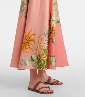 ALEMAIS Anika Floral Linen Maxi Dress