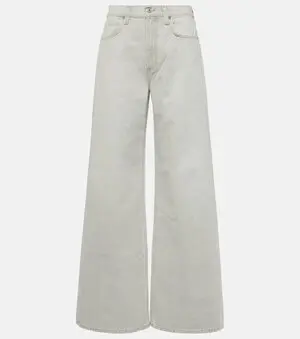 Citizens Of Humanity Paloma Mid-rise Wide-leg Jeans - Grey