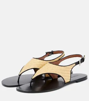 Paris Texas Amalfi Raffia Thong Sandals