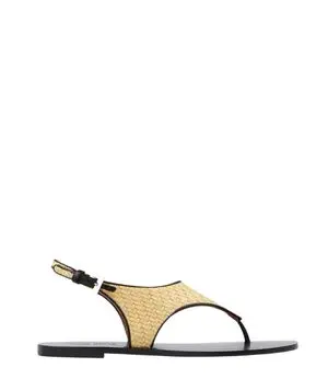 Paris Texas Amalfi Raffia Thong Sandals - Beige