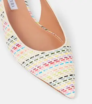 AQUAZZURA Purist Sling Woven Slingback Flats