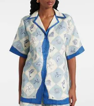 ALEMAIS Alémais Pia Printed Linen Shirt