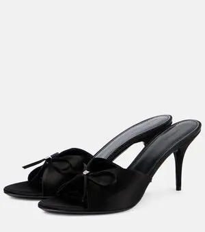 Balenciaga Knife Bow 80 Satin Sandals - Black